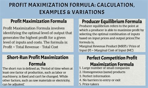 Profit Maximization Formula Calculation Examples Variations