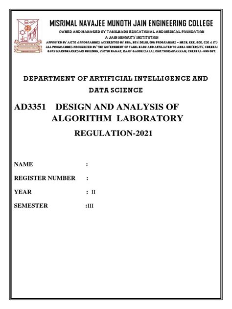 daa manual pdf pdf matrix mathematics dynamic programming