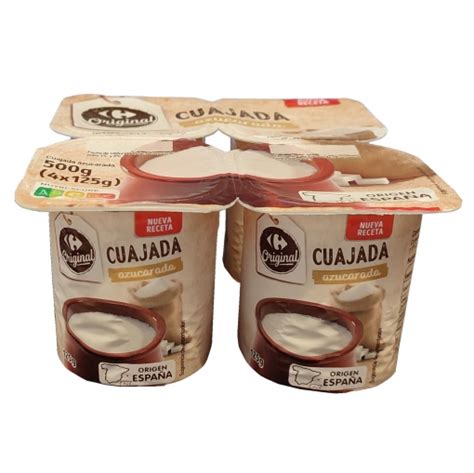 Cuajada Natural Azucarada Carrefour Original Pack De 4 Unidades De 125