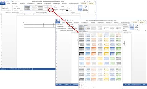 Word Tabellenvorlagen Tabellenformatvorlagen Und Schnelltabellen Ganz