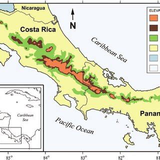 Map Of Costa Rica And Western Panama Showing The Approximate
