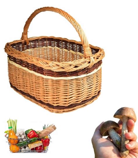 KOSZ WIKLINOWY NA GRZYBY ZAKUPY PIKNIK DUŻY 14233701674 oficjalne