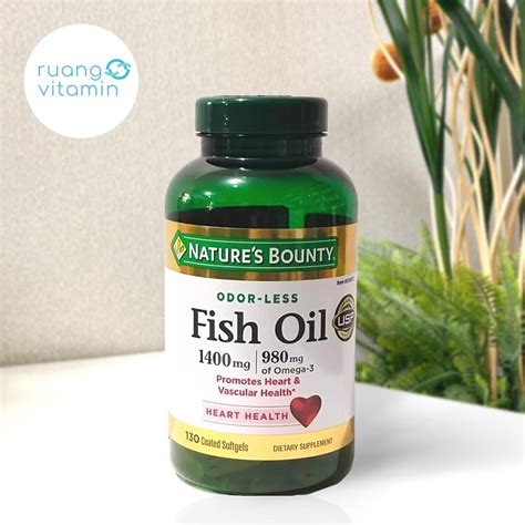 Jual NATURE S BOUNTY Odor Less Fish Oil 1400mg Omega 3 980mg 130