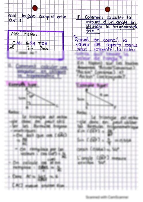 Solution Fiche De R Vision Trigonom Trie Suite Me Brevet