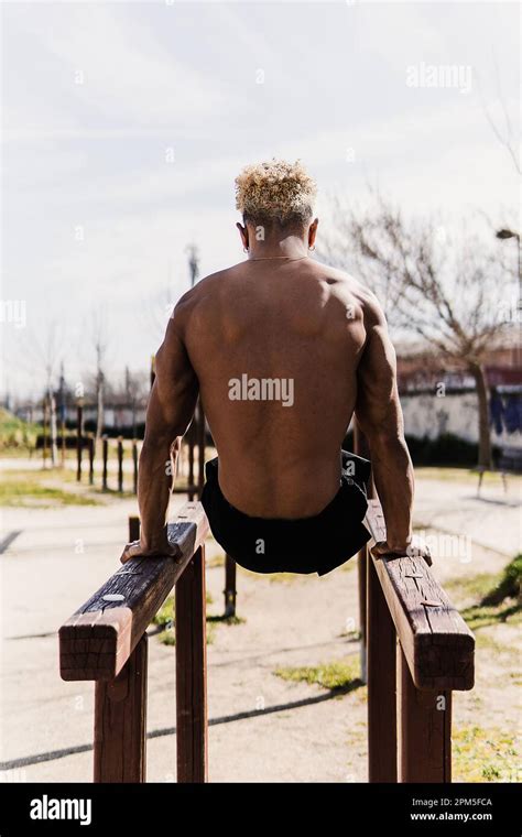 Stock Photo Of Black Man Doing Calisthenics In A Park Stock Photo Alamy