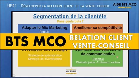 AIDE BTS MCO Comment SEGMENTER la clientèle Relation client et
