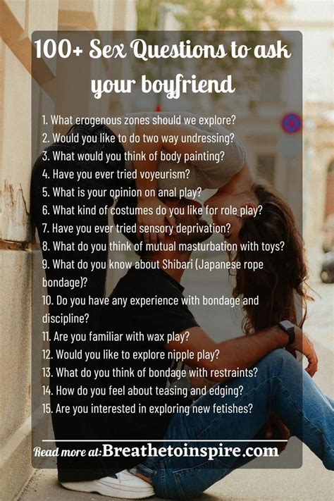 100 Sexual Questions To Ask Your Boyfriend Very Sexy Intimate Flirty