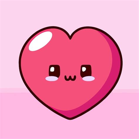 Día de san valentín ilustración de corazón lindo corazón kawaii chibi
