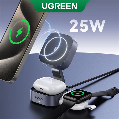 Carregador Magnético Sem Fio UGREEN 2 Em 1 25W Certificado Qi2 MPP