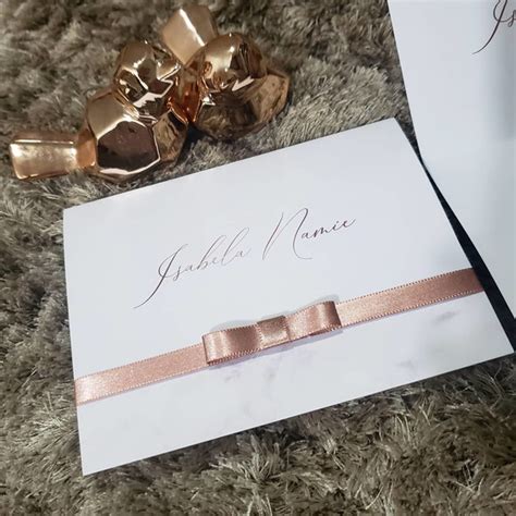 Convite de Casamento Laço Rose Gold Elo7 Produtos Especiais