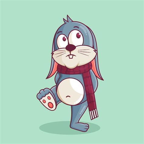Illustration De Dessin Anim Mignon Lapin Vecteur Premium