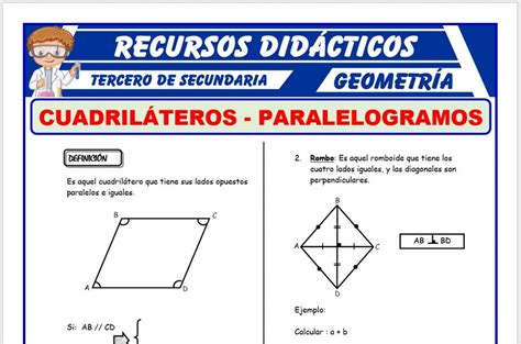 Los Paralelogramos y su Clasificación para Tercero de Secundaria 2024