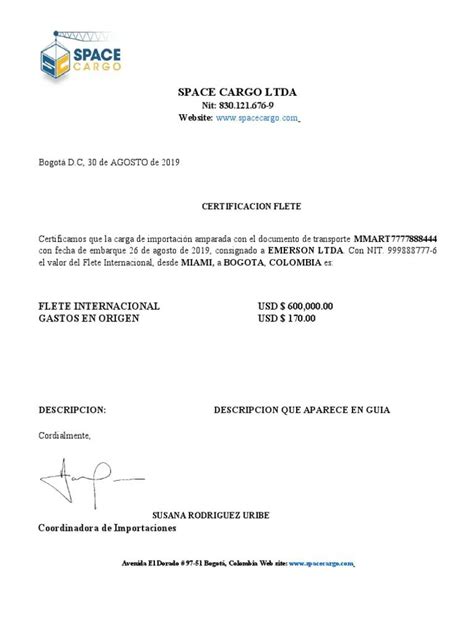Certificado De Fletes Para Importación Qué Es Y Cómo Obtenerlo