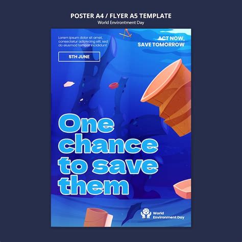Plantilla de póster del día mundial del medio ambiente Archivo PSD Gratis