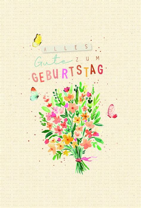 Geburtstag Glückwunschkarte mit Umschlag folienfrei unverpackt Gree