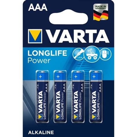 40 Piles LR03 AAA 10 Blisters Varta LONG LIFE POWER R03 AAA