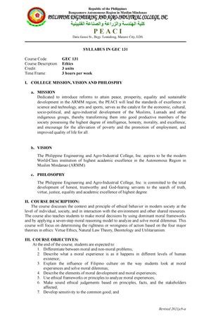 Ethics Summary Of Chapter G Ethics Ethics Prelim What Is