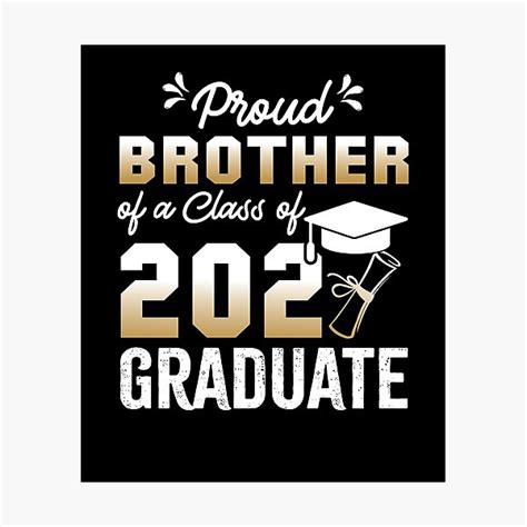 Lámina fotográfica Orgulloso hermano de una clase de 2021 Graduación