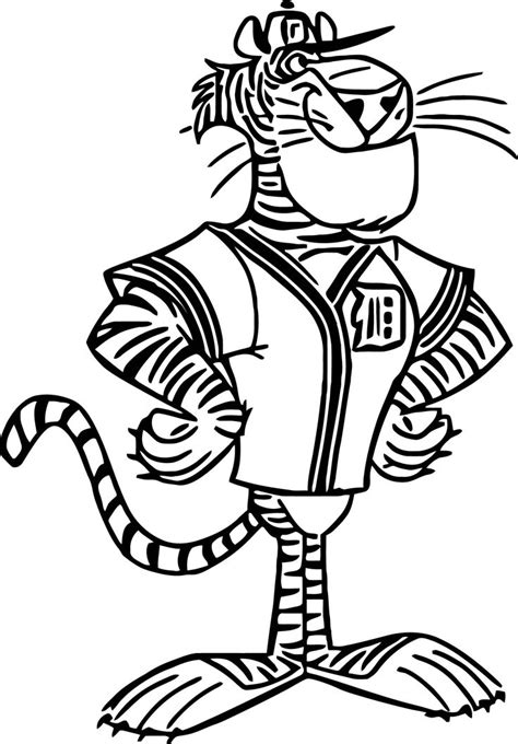 Printable Detroit Tigers Coloring Pages Pdf Free Coloringfolder