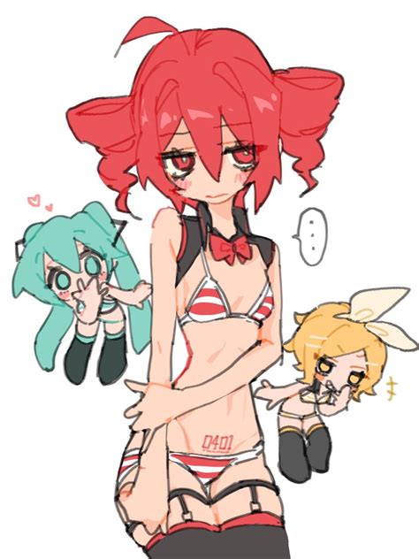 Hatsune Miku Kagamine Rin And Kasane Teto Vocaloid And 1 More Drawn