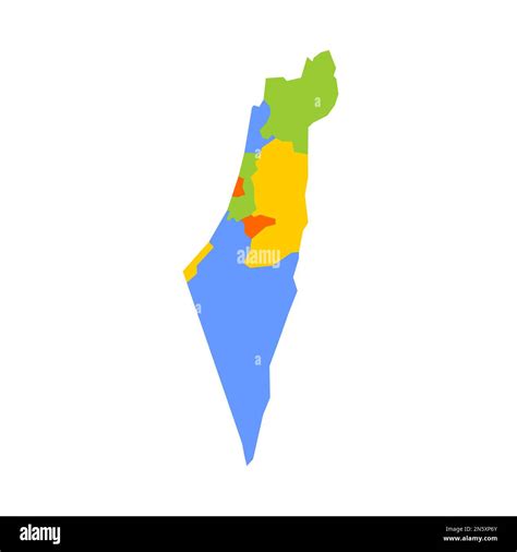 Israel Political Map Of Administrative Divisions Districts Gaza