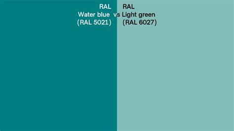 RAL Water Blue Vs Light Green Side By Side Comparison