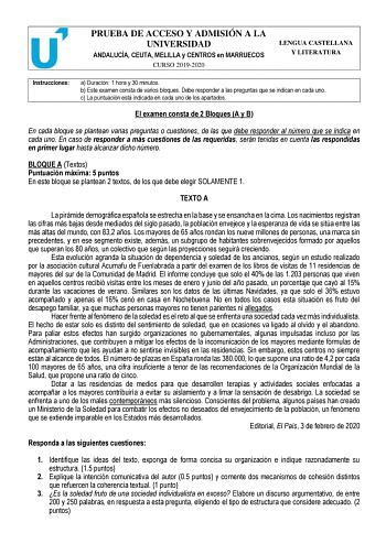 Ex Menes De Pevau De Lengua Castellana Y Literatura De Andaluc A Del