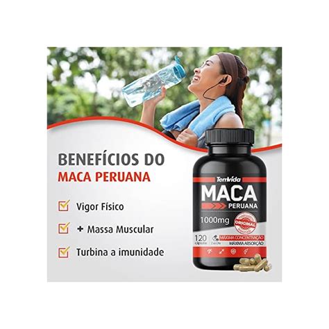 Maca Peruana Maca Peruana Negra 1000mg 120 Cápsulas Para Homens e
