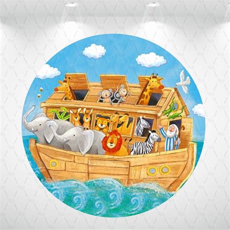 PAINEL CIRCULAR ARCA DE NOE AQUARELA 1 5M Aquarela Arca de noé