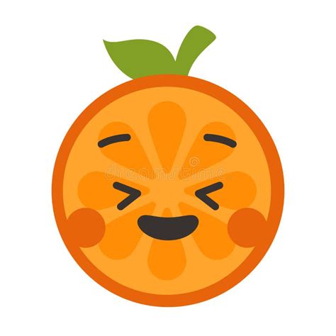Emoji Enjoy Orange With Happy Smile Isolated Vector Stock Vector