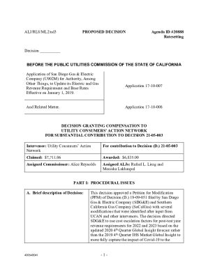 Fillable Online Docs Cpuc Ca RL8 ML2 Nd3 PROPOSED DECISION Agenda ID