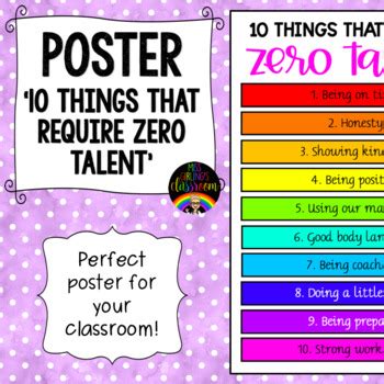 10 Things That Require Zero Talent Mini Poster By Miss Girling S