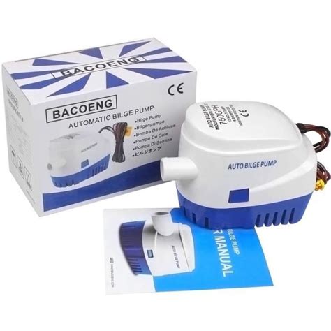 BACOENG Pompe De Cale Submersible Automatique 12V 750GPH 47LPM Avec