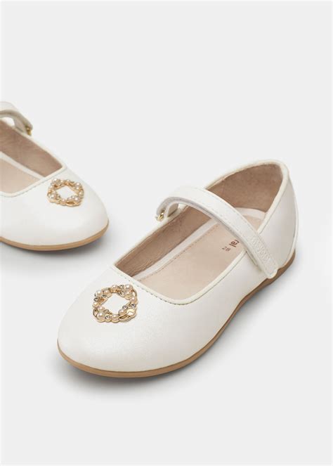 Ballerine Strass Soletta Pelle Sostenibile Bambina Blanco Metal Mayoral