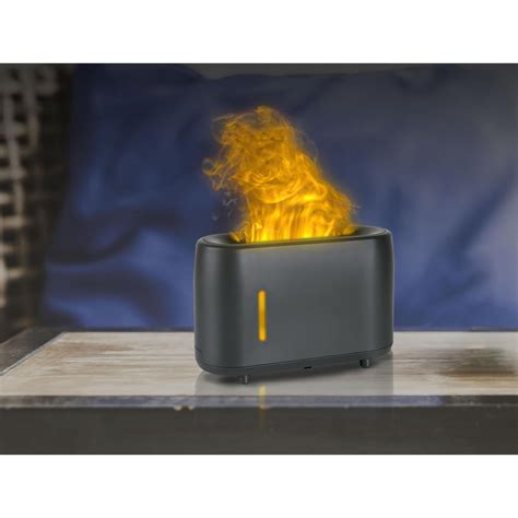 Purline Diffuseur D Ar Mes Ultrasons Avec Effet De Flamme En Noir