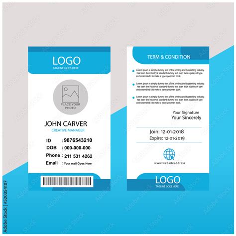 Professional Employee ID Card Best Company Id Card Business Id Card