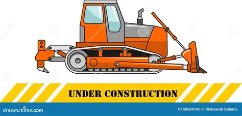 Bulldozer Heavy Vehicle Hand Drawn Sketch Illustration Vector Royalty
