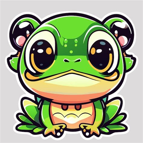 Um Sapo Verde Sobre Fundo Branco Vetor Premium Gerado Ia