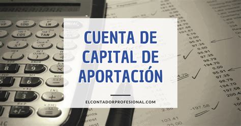 ᐈ Cuenta de Capital de Aportación Contador Profesional