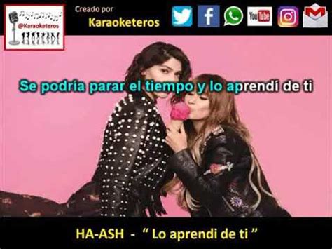 Ha Ash Lo Aprendi De Ti Karaoke Gratis Youtube