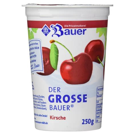 Der Große Bauer Fruchtjoghurt Kirsche 250g Amazon de Lebensmittel
