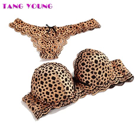 Aliexpress Buy Women Lace Seamless Underwear Set Sexy Leopard Bra