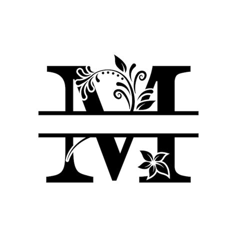 Vector De Letra Dividida Monograma Decorativo Inicial M Vector Premium
