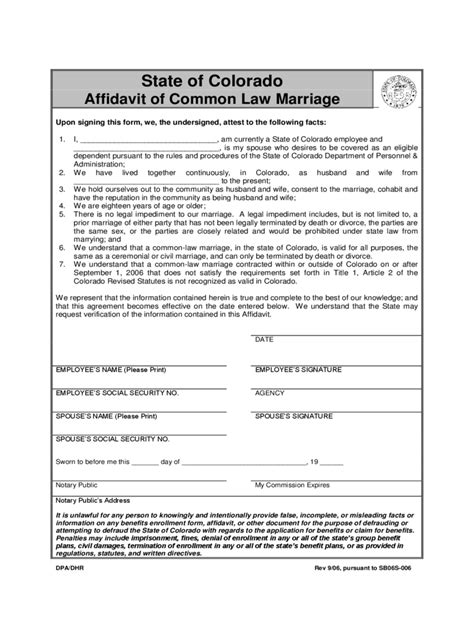 Affidavit Of Common Law Marriage 9 Free Templates In PDF Word Excel