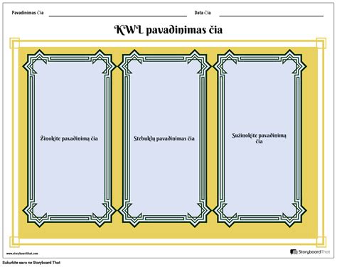 Naujas KWL 4 Kūrimo Puslapio Kūrimo Šablonas Storyboard