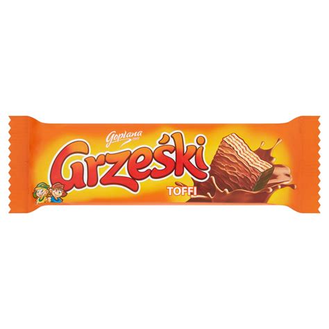 Grześki Wafel z kremem o smaku toffi w czekoladzie 13651334461 Allegro pl