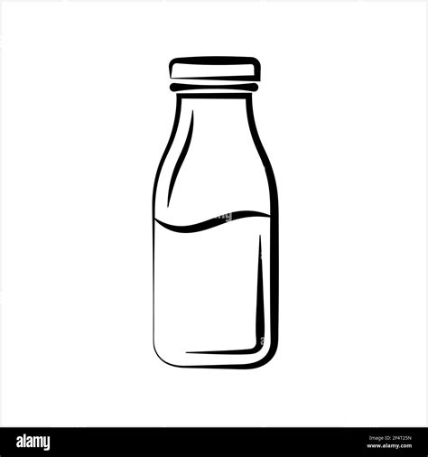 Icono de la botella de leche Arte vectorial Ilustración Imagen Vector