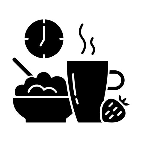 Healthy Breakfast Black Glyph Icon 2227349 Vector Art At Vecteezy