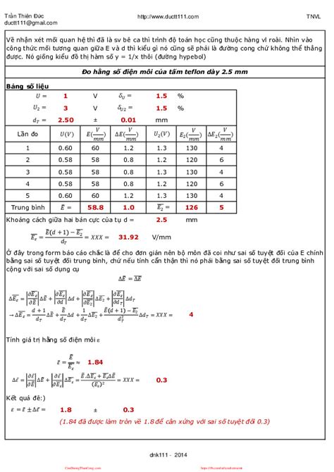 PDF Thí Nghiệm Vật Lý Đại Cương Đh Bách Khoa Hn Bài 20 Khảo Sát
