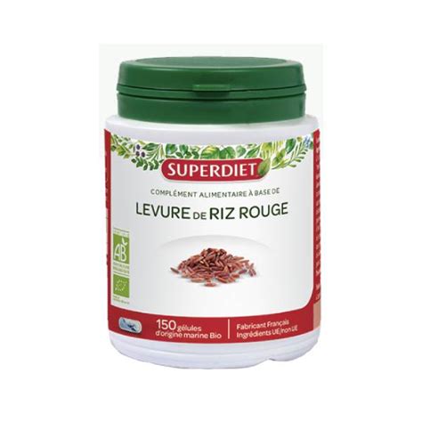 SUPER DIET Levure de riz rouge bio 150 gélules Parapharmacie Pharmarket